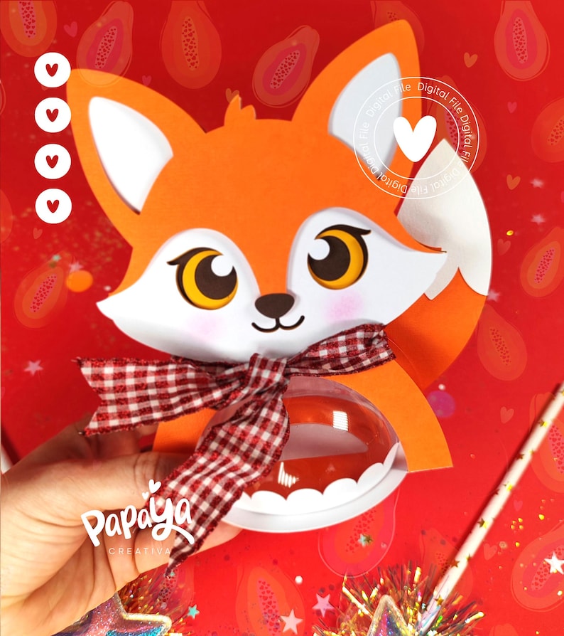 Adorable Fox Candy Holder/dome Size 8cm/ Open and Close System - Etsy