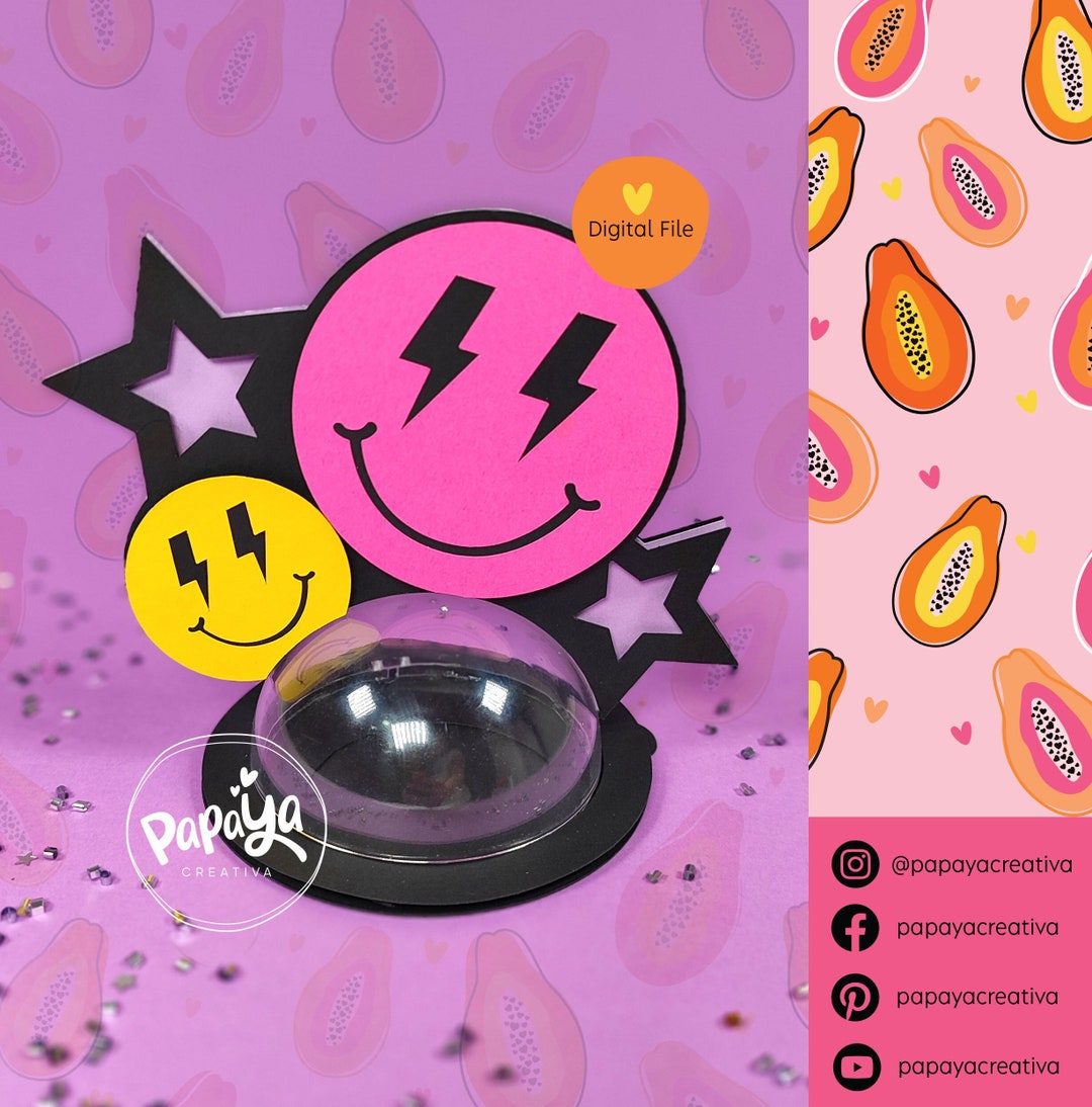 Cut File Smiley Candy Holder/ Dome Size 8cm/ Open and Close System - Etsy