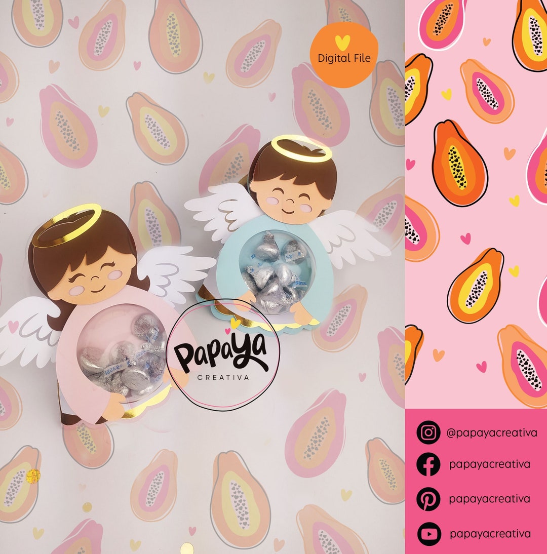 Girl & Boy Angels DIGITAL FILE Candy Holder / Dome Size 8cm *dashed ...