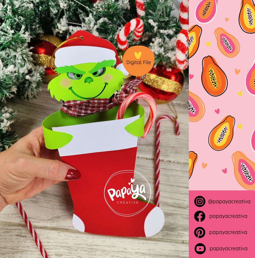 Cut File Grinch Christmas Stocking Holder - Etsy