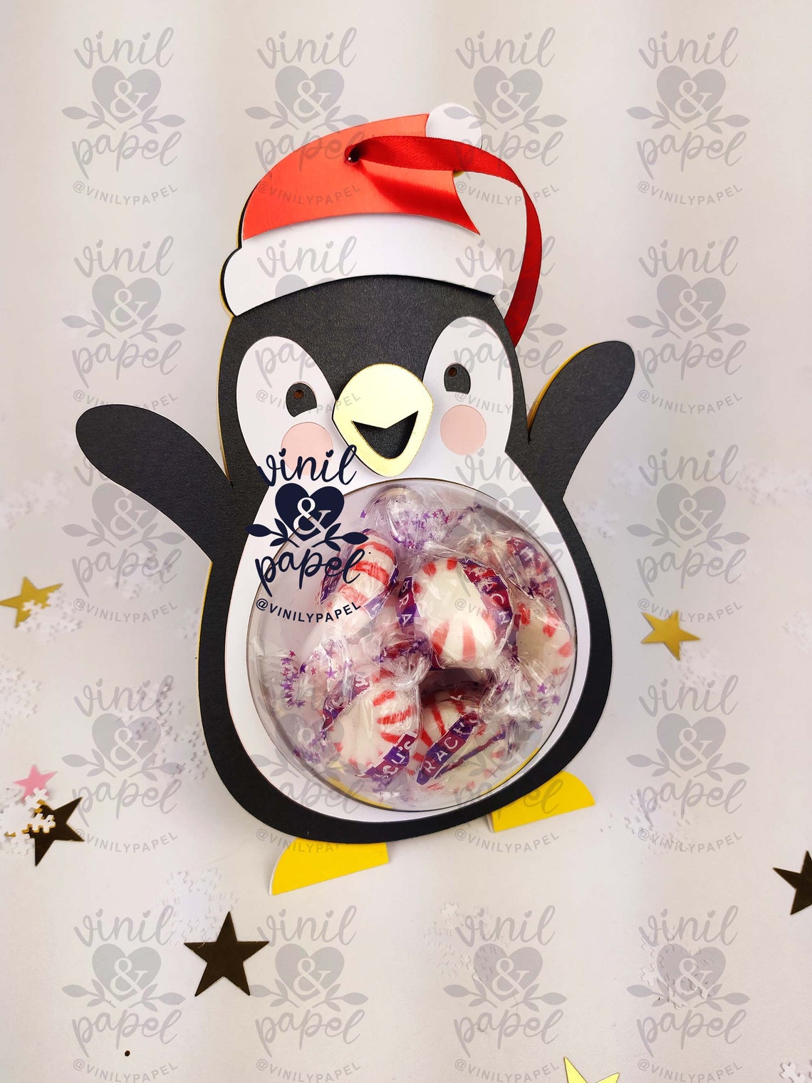 CUT FILE Penguin Candy Ornament / Xmas / Holiday /ornament / | Etsy