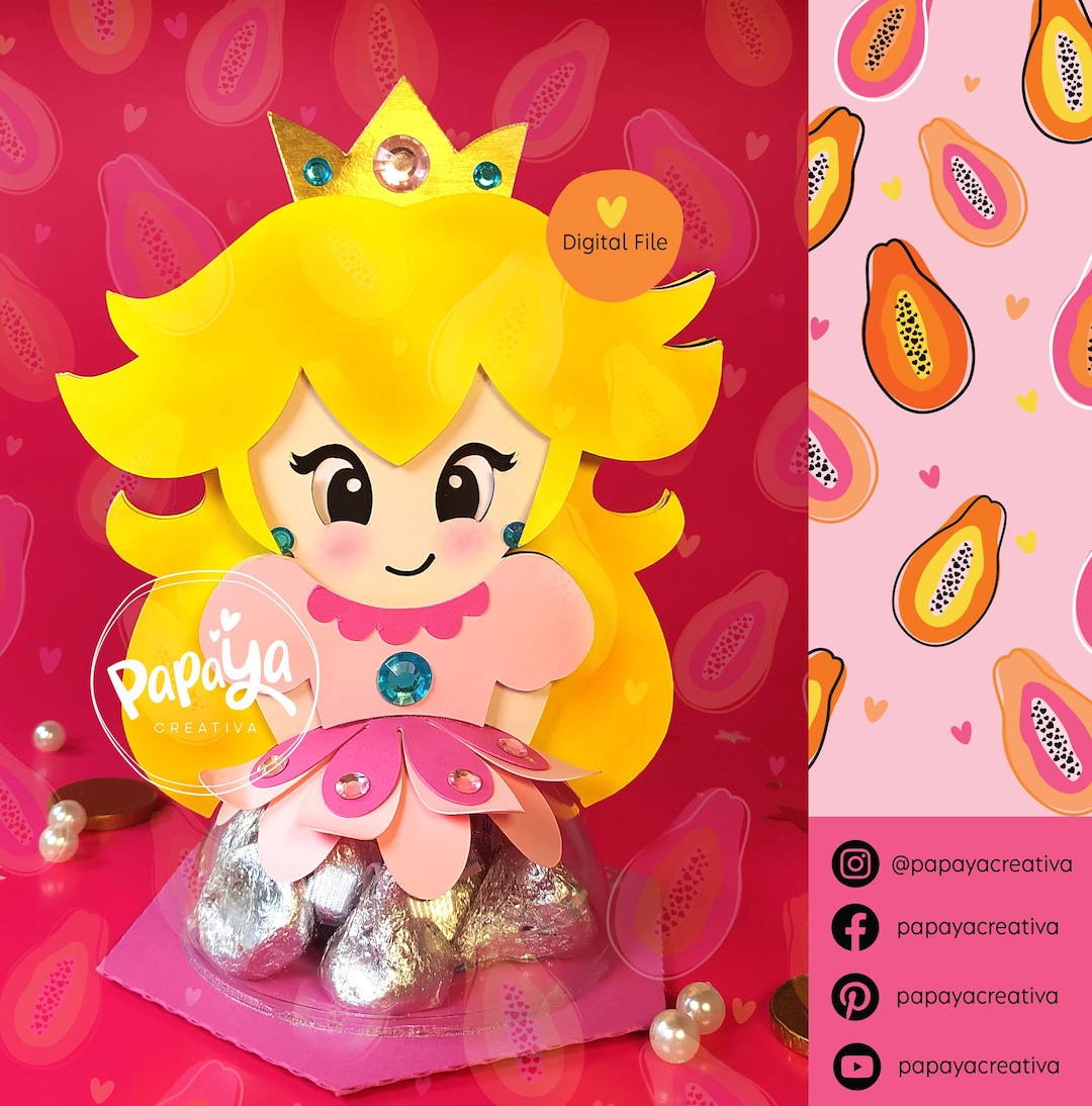 Cut File Princess Peach Candy Holder / Dome Size 8cm / Flower Open and ...
