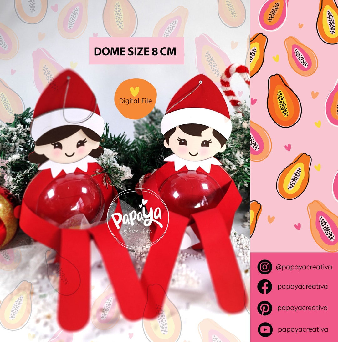 Elfs Set Candy Holder (DIGITAL FILE)/ Dome Size 8cm / Easy Open and ...