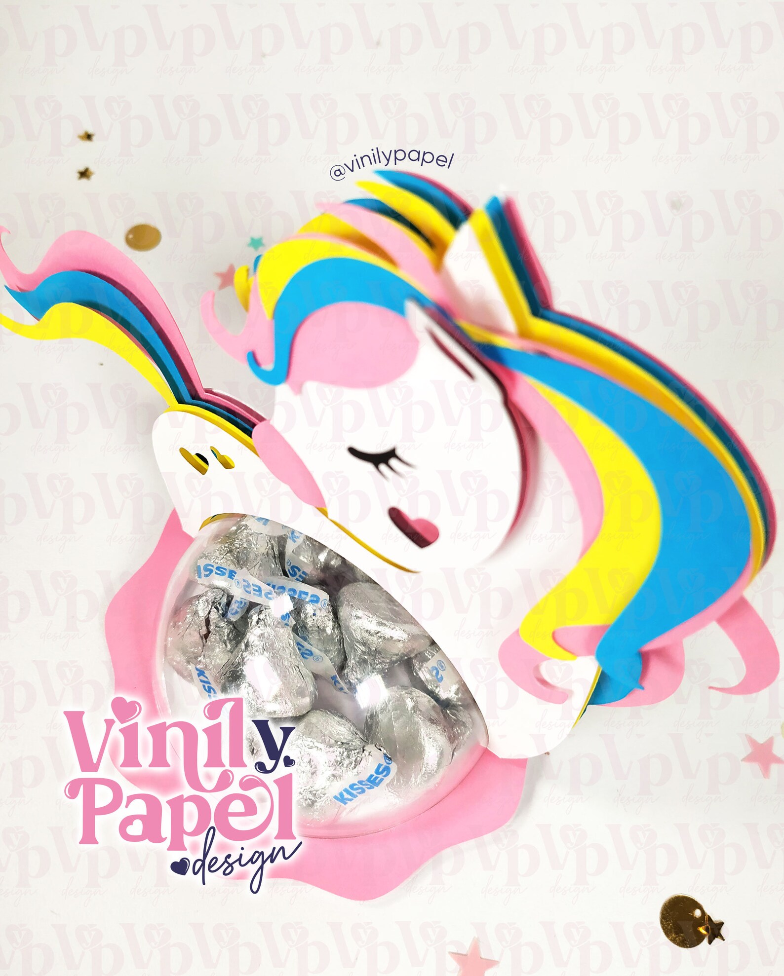 Cut File Unicorn Candy Holder / Dome Size 8cm / Unicorn Theme - Etsy