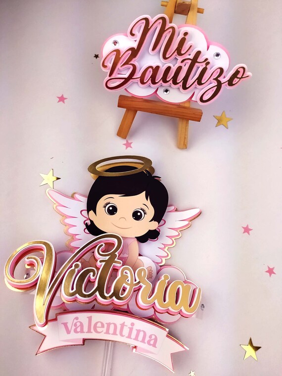 Little Angel Cake topper / Baby Girl / Angel Girl / - Etsy España