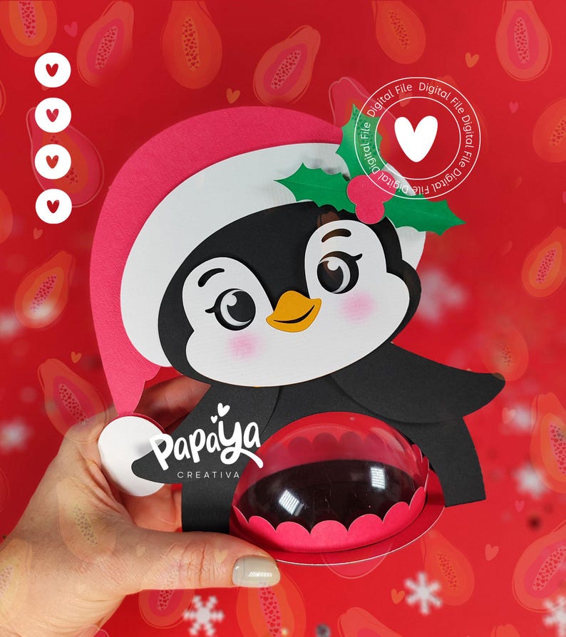 Penguin Candy Holder (digital File) SVG/ STUDIO Format *easy Open/close ...
