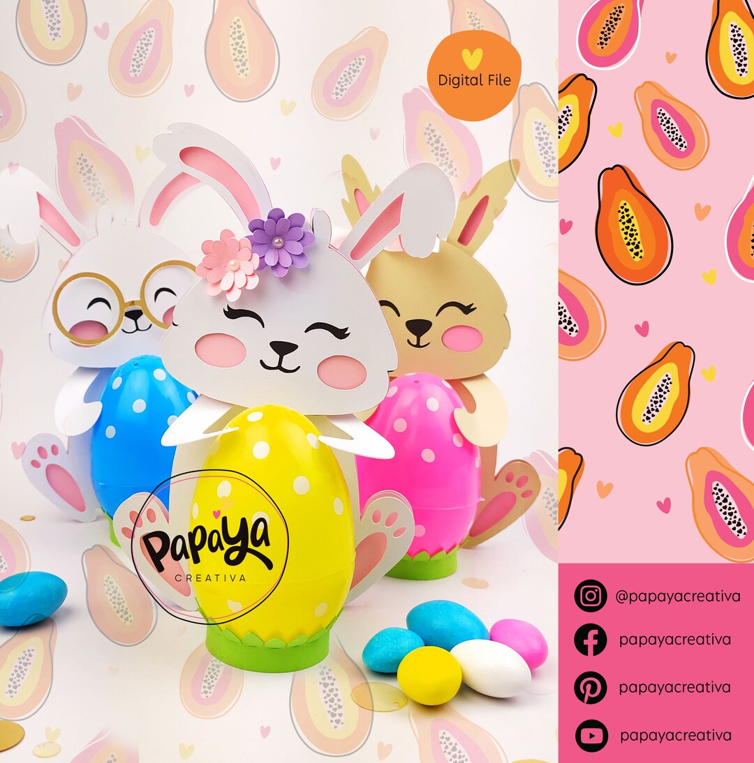 Cut File 3 Bunnies (easter Party) - Etsy