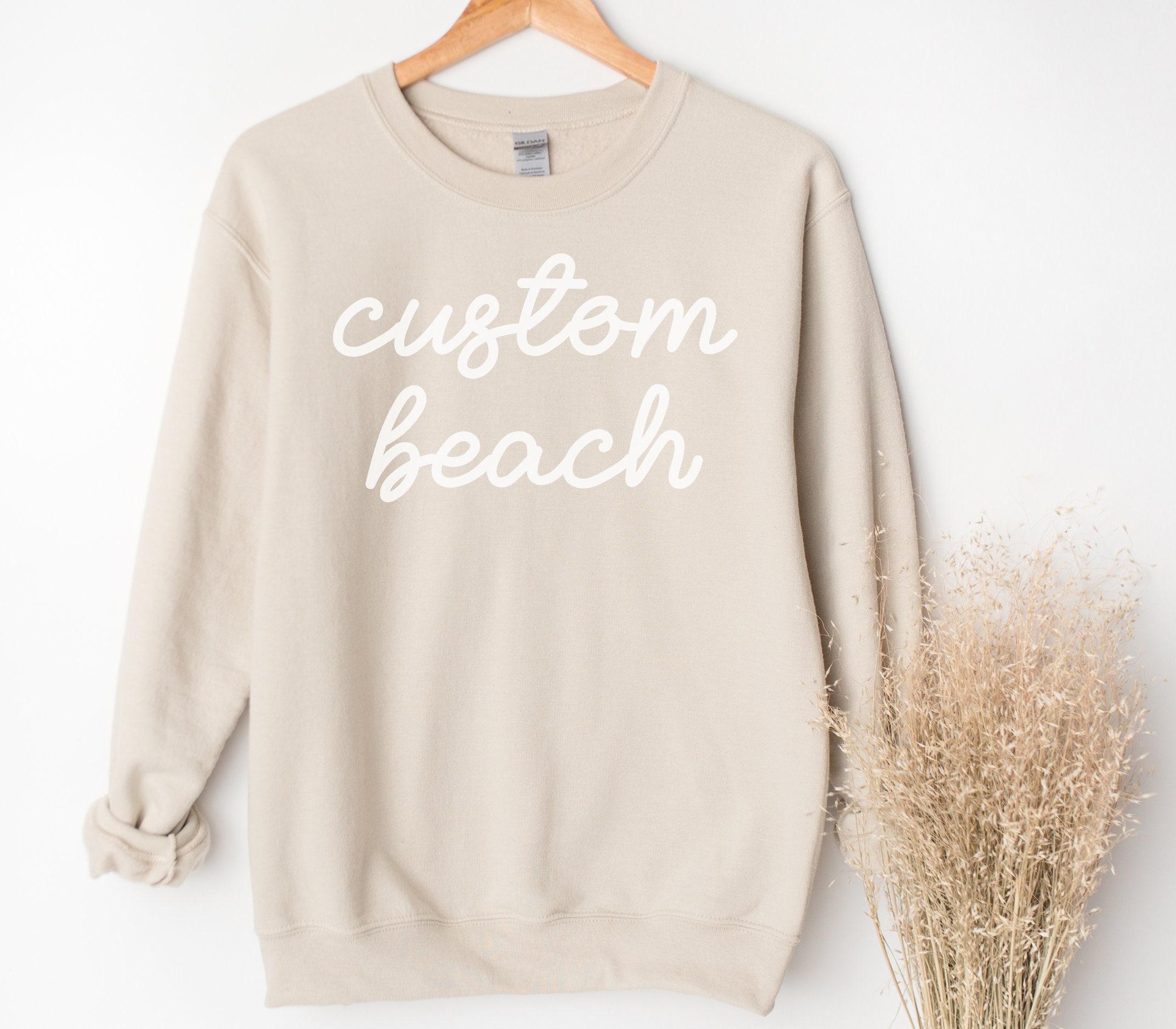 Custom Beachy Sweatshirt, Beach Sweater, Ocean Crewneck, Beach Lover ...