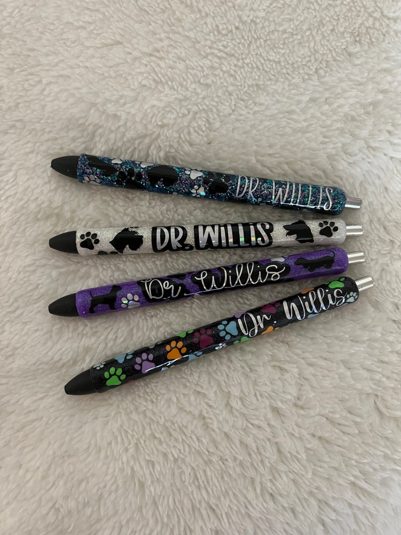 Dog Themed Glitter Pens set of 4 - Etsy