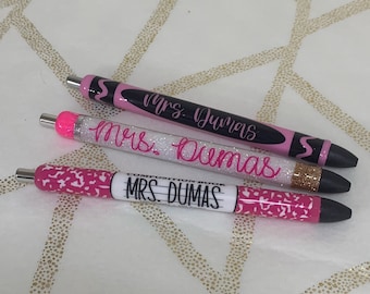 Crayon Pen Cursive Teacher Pen Teacher Gift - Etsy UK