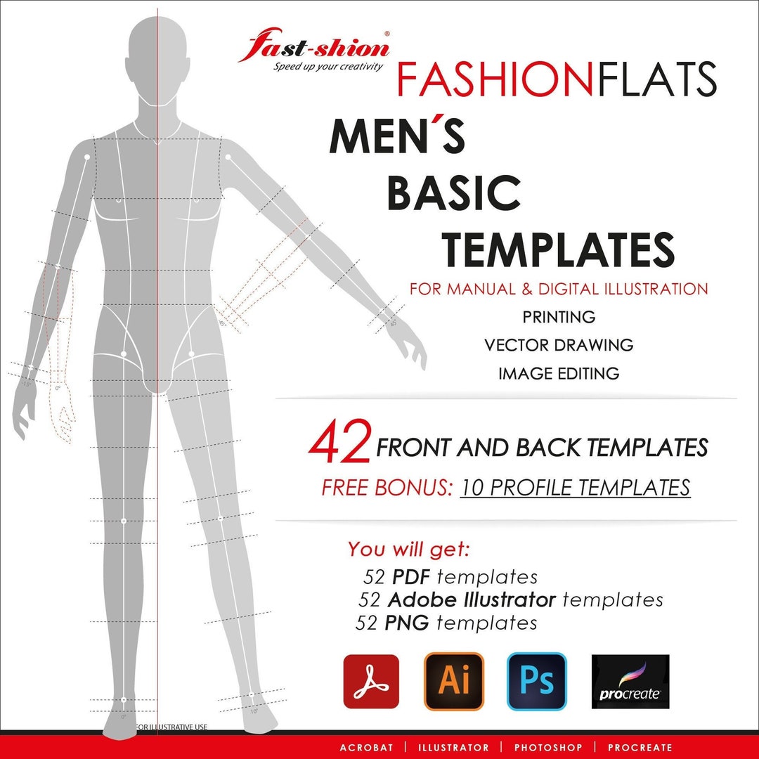 MEN'S BASIC TEMPLATES / for Manual and Digital Illustration ...