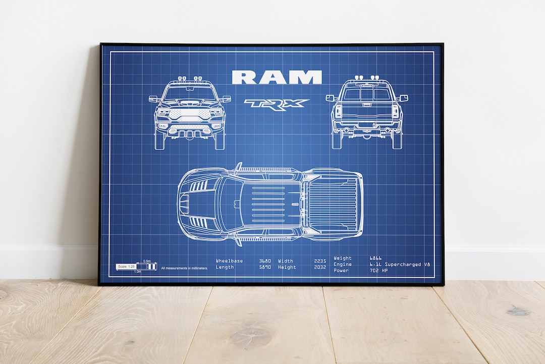 Blueprints of Cars, Dodge Ram TRX, Pictures of Cars, Truck Poster ...
