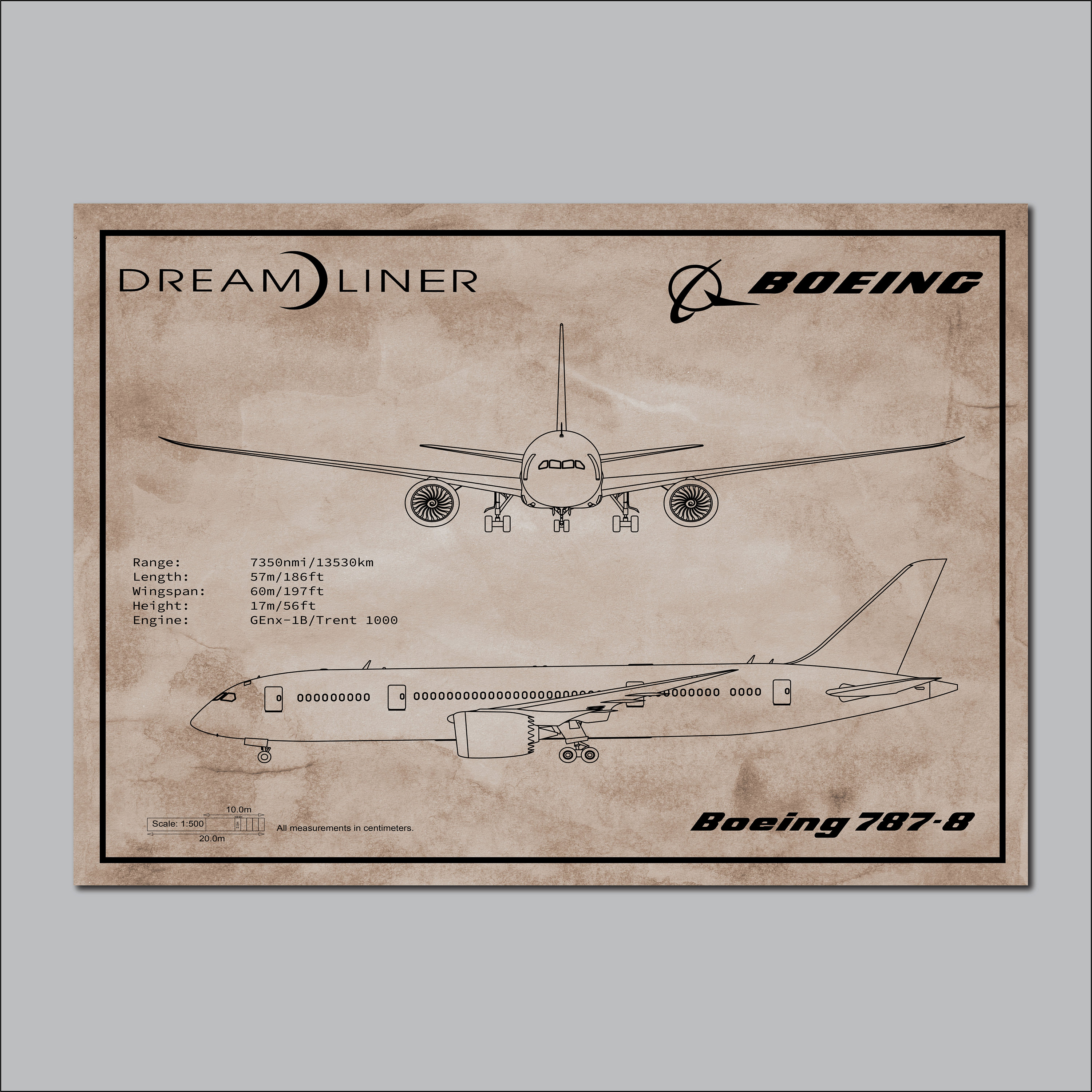 Boeing 787 Poster Dreamliner Blueprint Gift for Pilot Gift - Etsy Canada