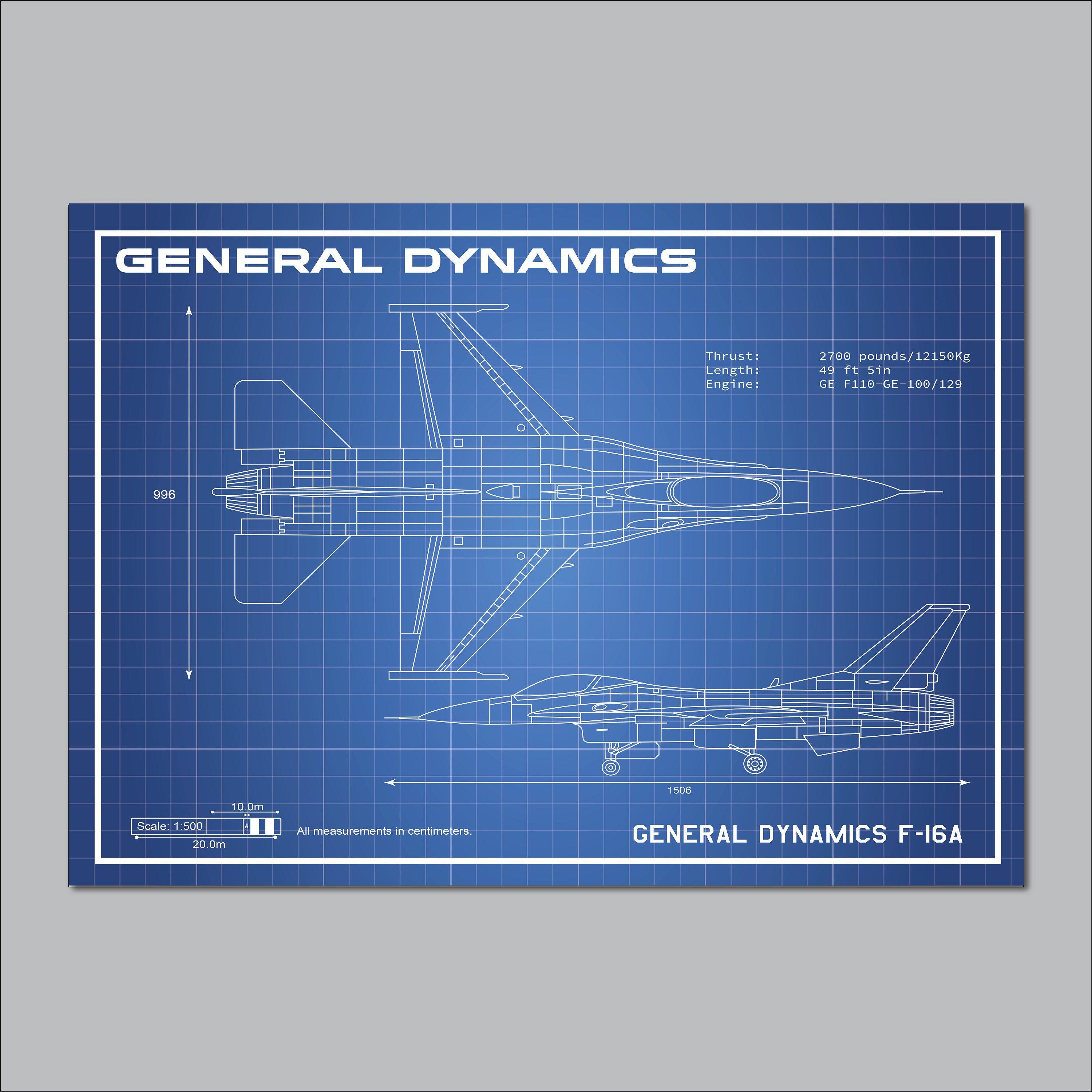 F-16A Blueprint,, Pilot Gift, Plane Poster, Prints for Pilots, Digital ...
