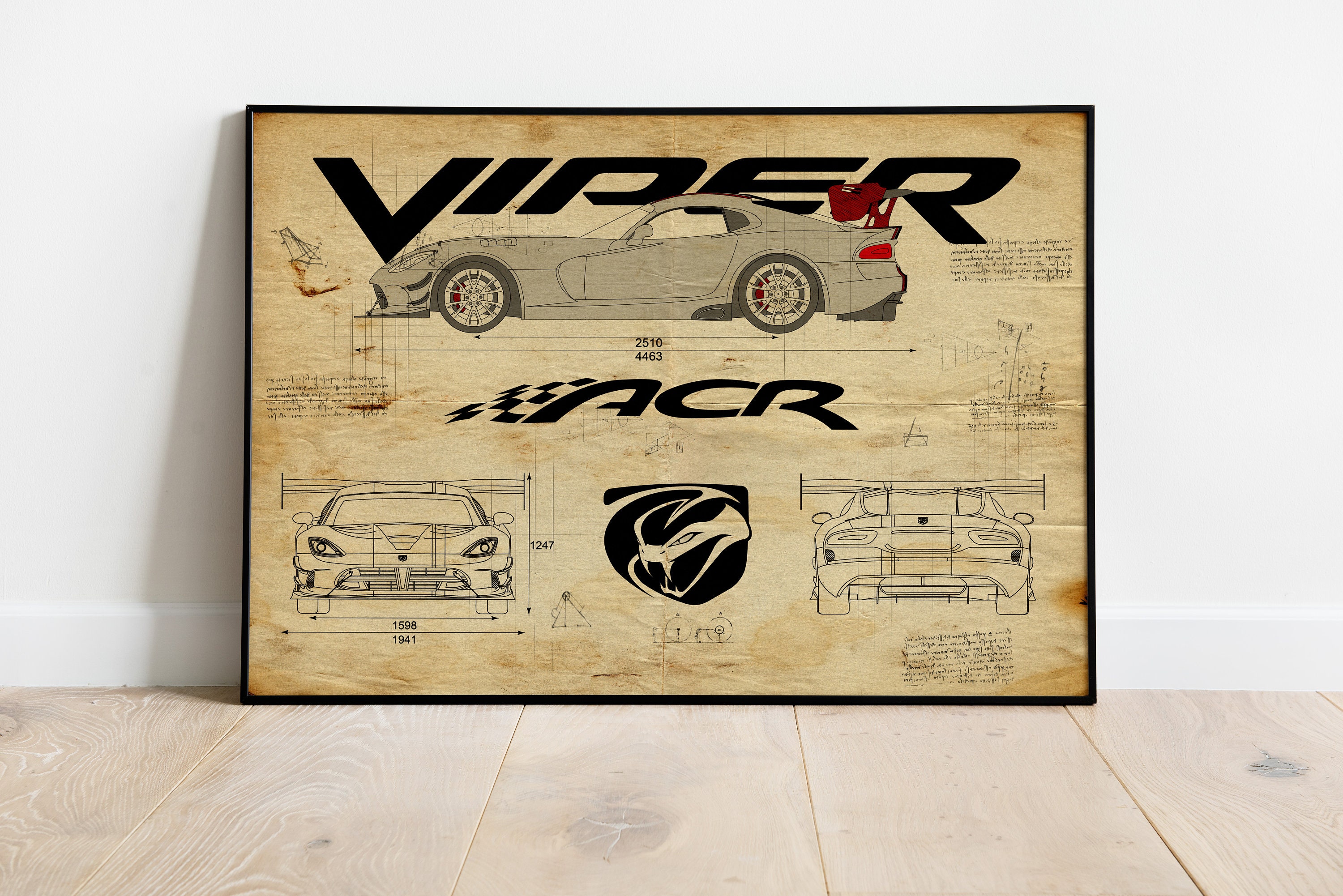 Viper Poster, Car Poster, Viper Print, Exotic Car Print, Mopar Print ...