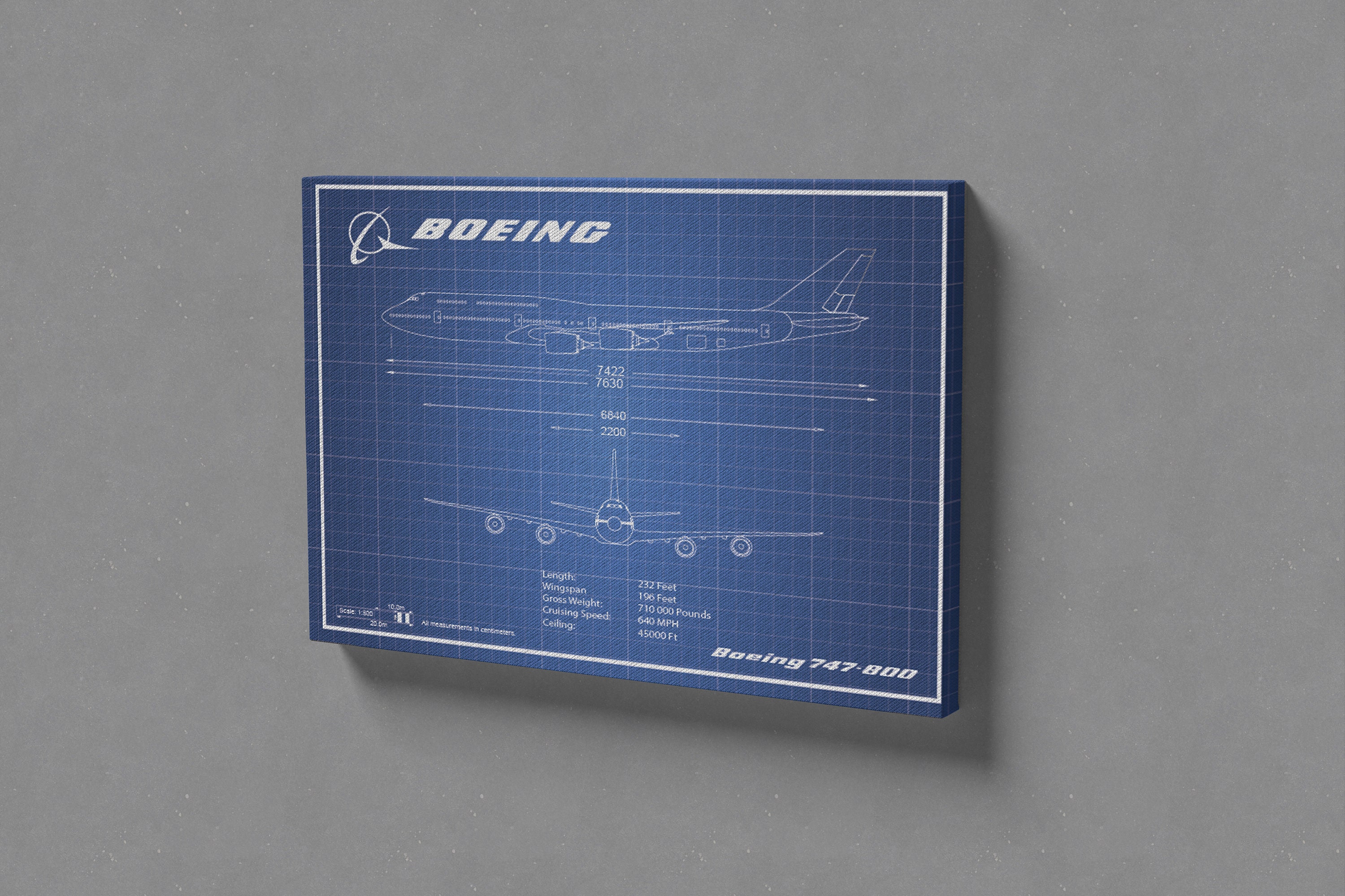 Picture of Boeing 747, Plane Artwork, Aviation Gift for Pilot ...
