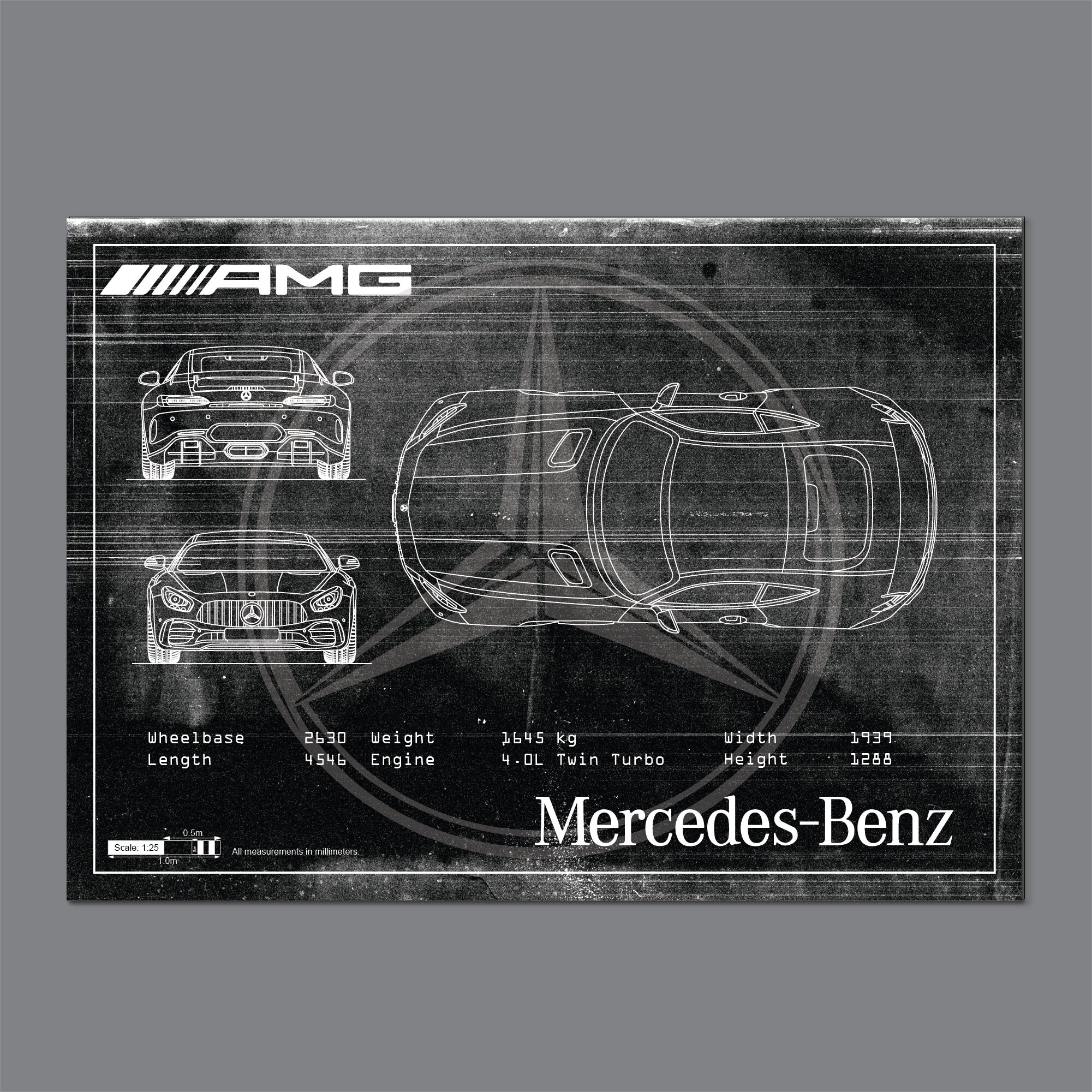 Mercedes Benz Poster AMG GT Car Poster Download Car - Etsy