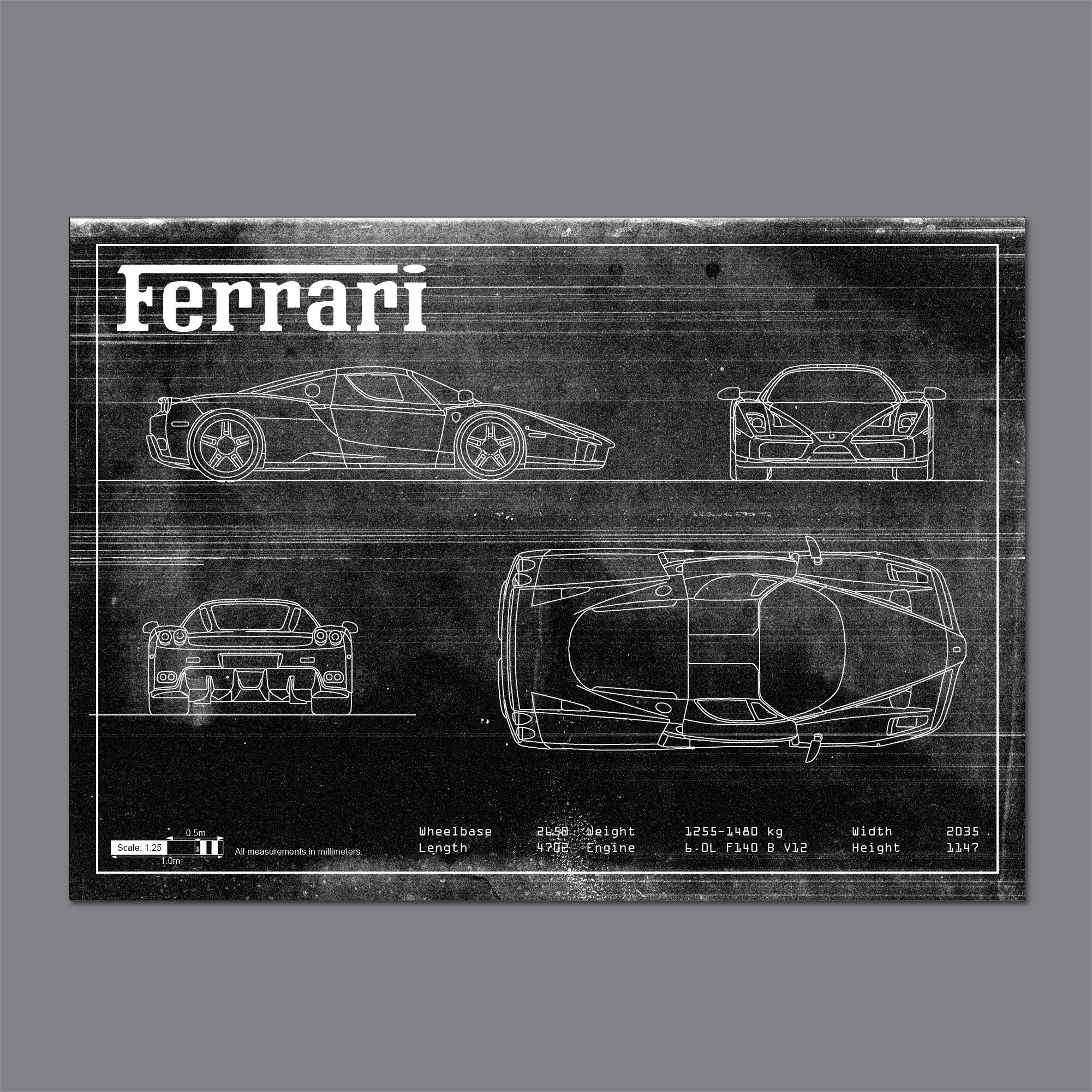 Ferrari Enzo Picture Ferrari Blueprint Car Blueprints Car - Etsy.de