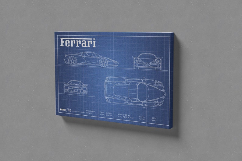 Ferrari Enzo Picture Ferrari Blueprint Car Blueprints Car - Etsy