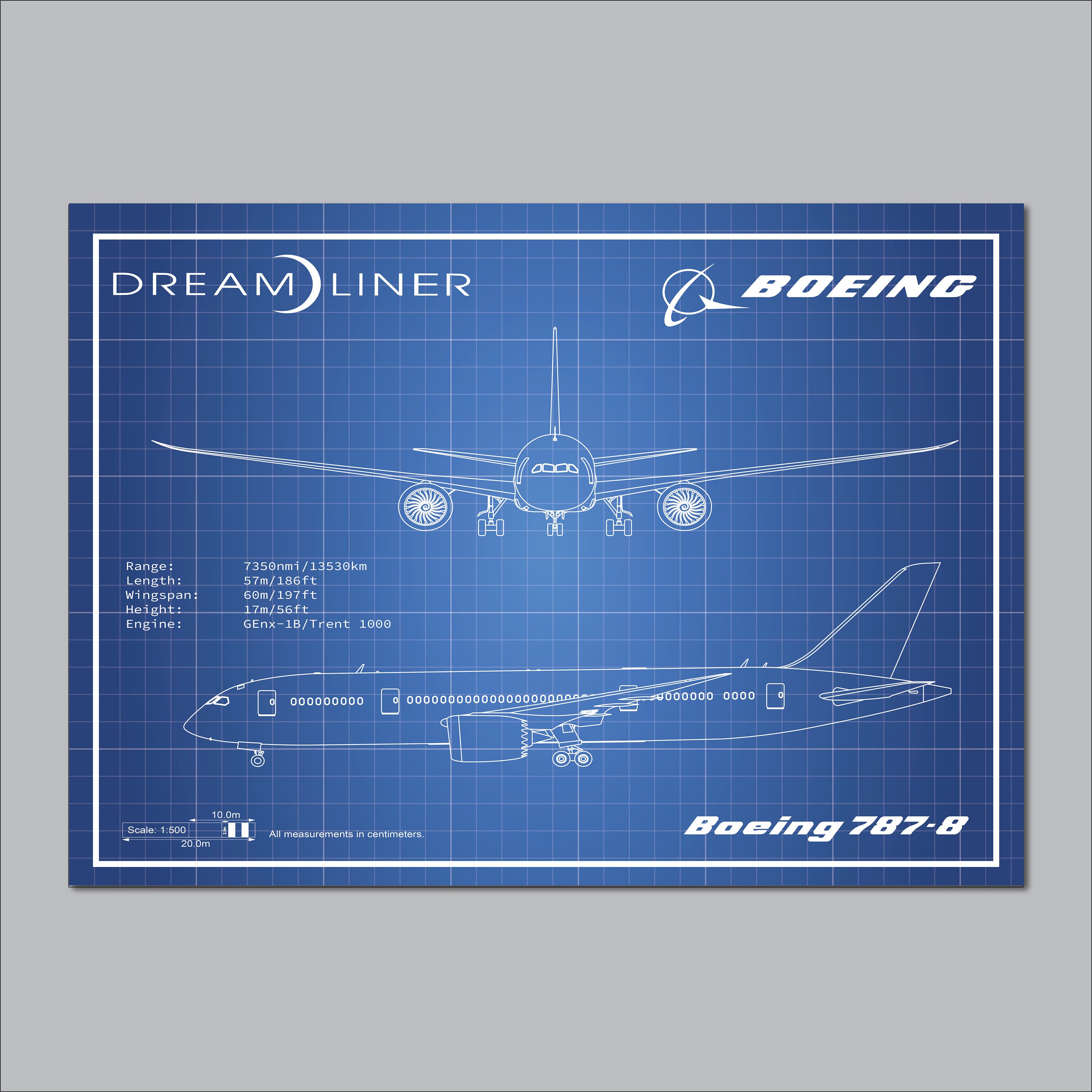 Boeing 787 Poster Dreamliner Blueprint Gift for Pilot Gift - Etsy Canada