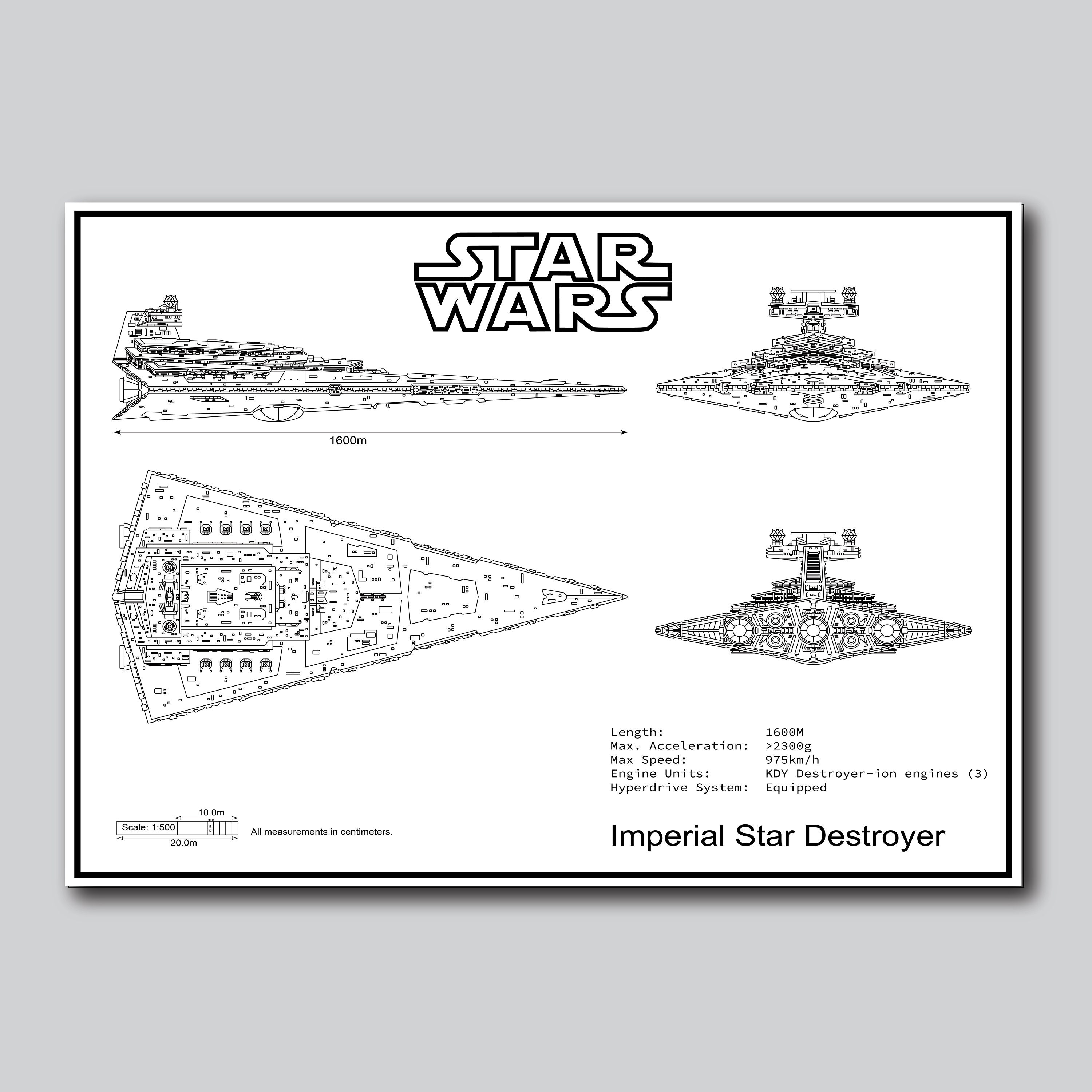 Imperial Star Destroyer Poster Star Wars Star Wars Movie - Etsy
