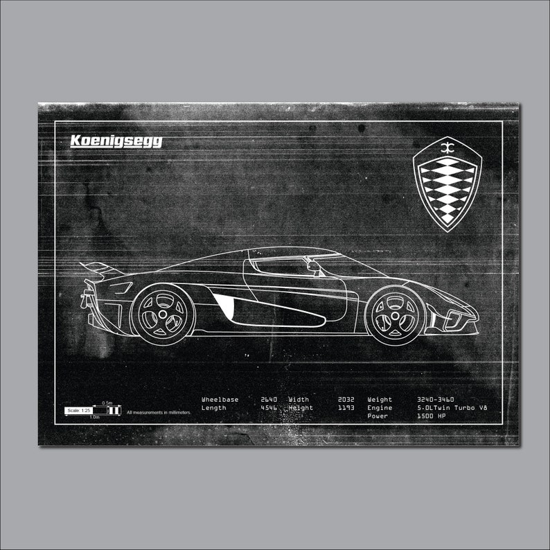 Koenigsegg Poster, Hypercar Artwork, Car Blueprints, Car Poster, Garage ...
