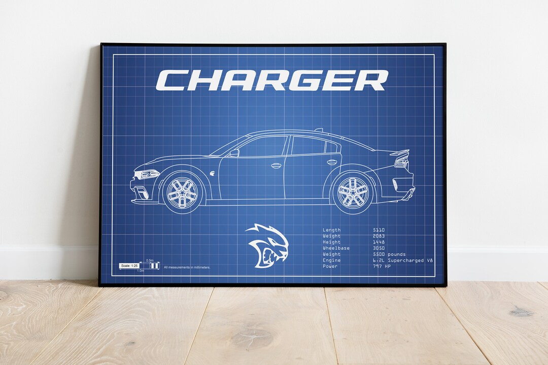 Dodge Charger Poster, Charger SRT, Mopar Picture, Car Blueprint, Car ...