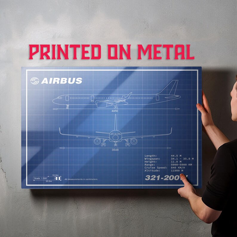Airbus A321 Blueprint, Plane Poster, Aviation Art, Gift for Pilot ...