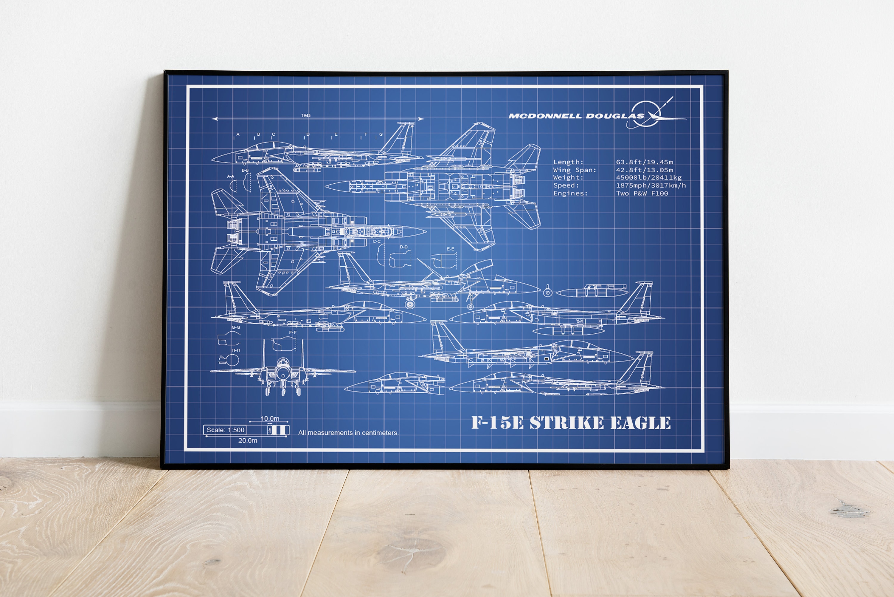 F15 Strike Eagle, Picture of Planes, Aviation Gift, Plane Blueprint ...