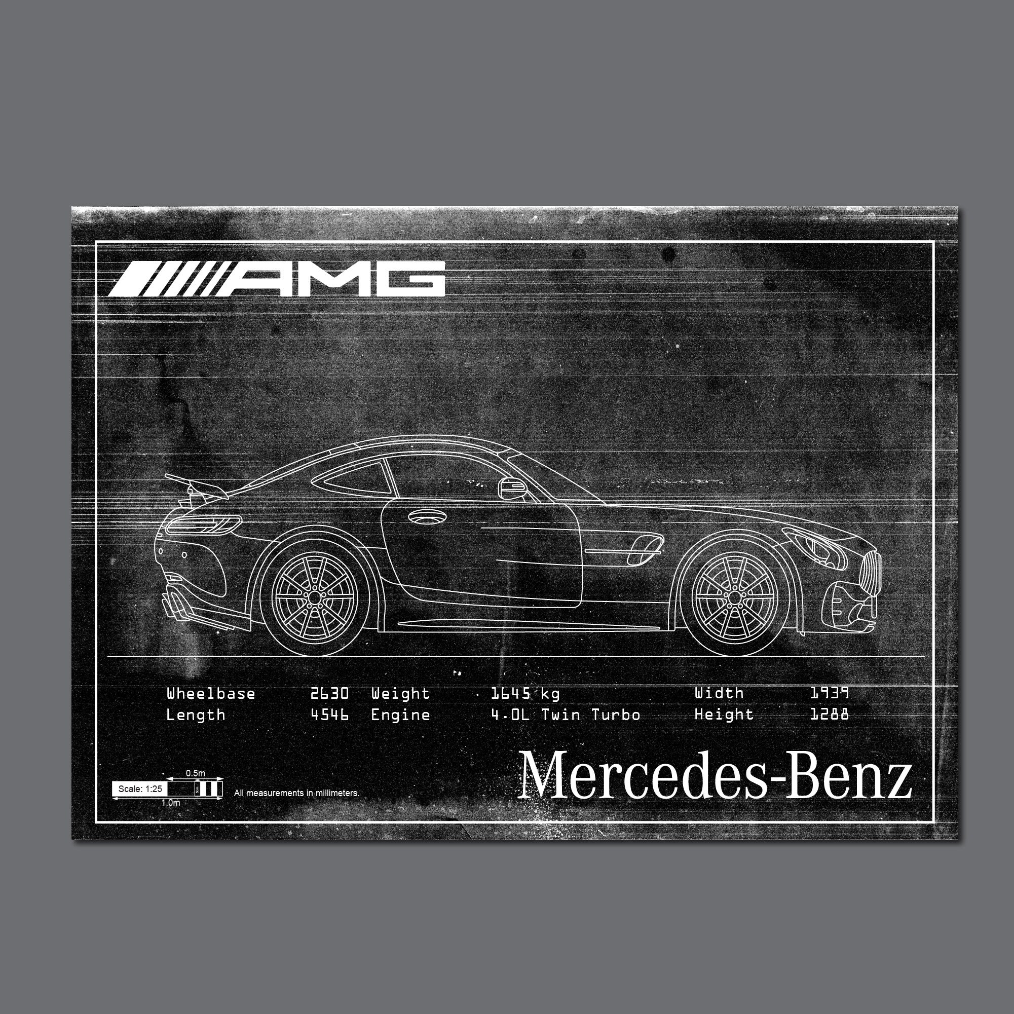 Mercedes Benz Poster, AMG GT, Car Blueprints, Car Picture, Garage ...