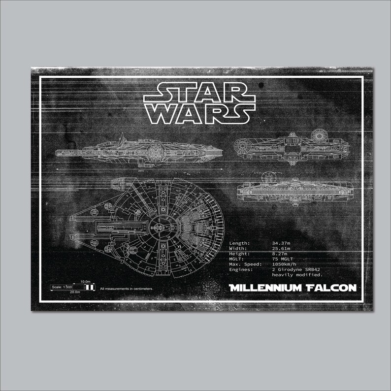 Millennium Falcon Poster Star Wars Star Wars Art Star Wars - Etsy