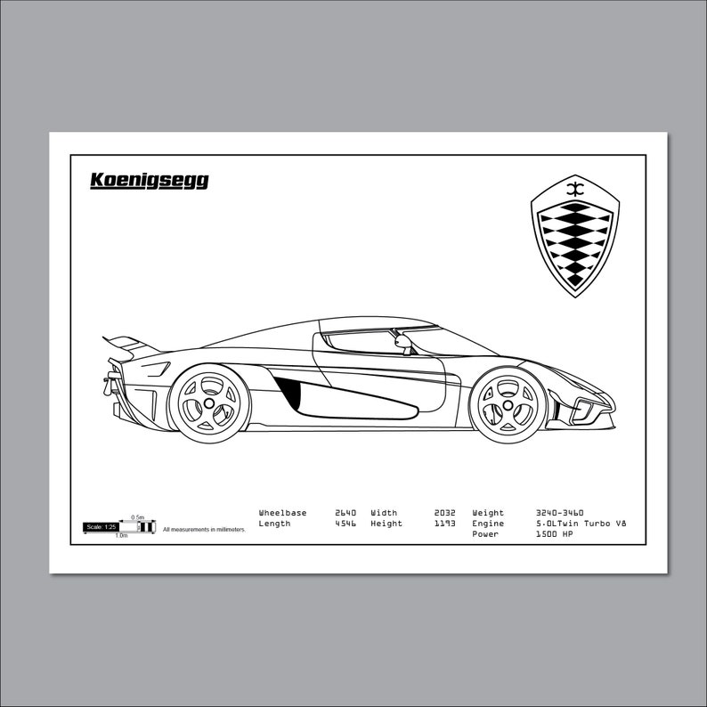 Koenigsegg Poster Hypercar Artwork Car Blueprints Car - Etsy