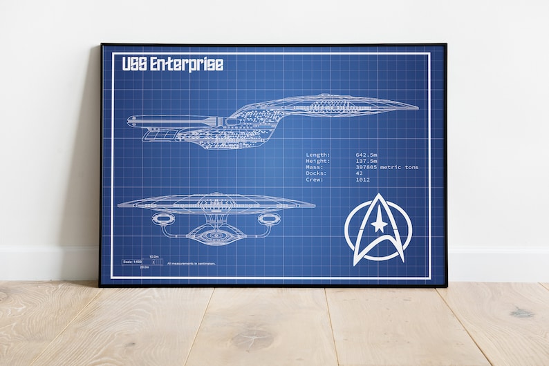 USS Enterprise Poster, Star Trek Artwork, Enterprise Blueprint ...