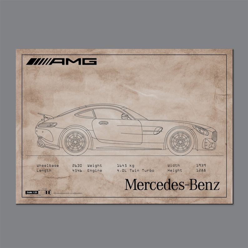 Mercedes Benz Poster, AMG GT, Car Blueprints, Car Picture, Garage ...