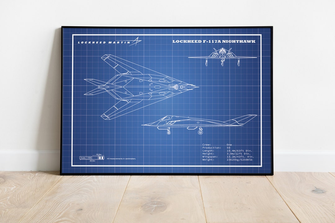 Blueprint of Nighthawk Plane Art Plane Gift Plane Poster - Etsy