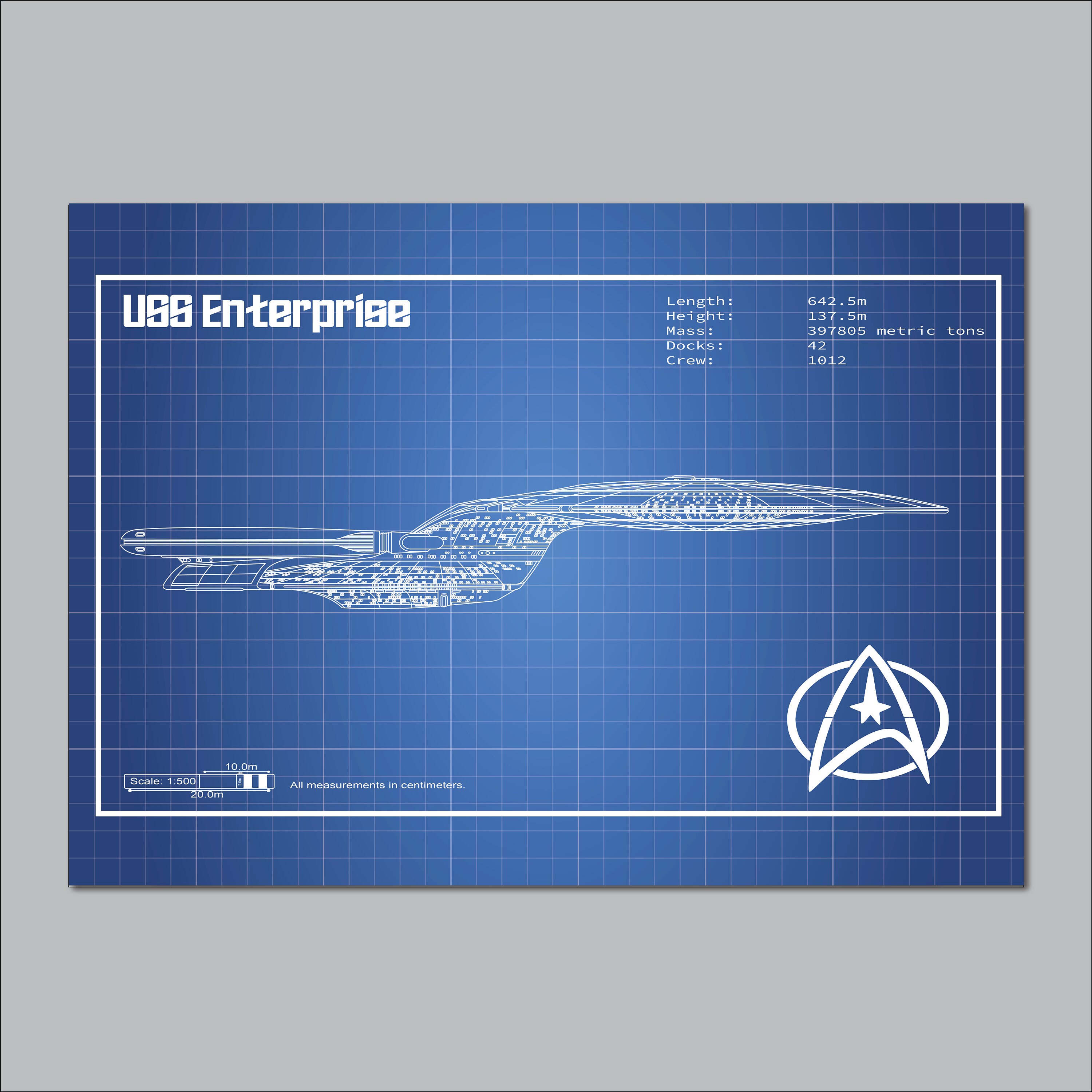 USS Enterprise Poster, Enterprise Blueprint, Star Trek Posters ...