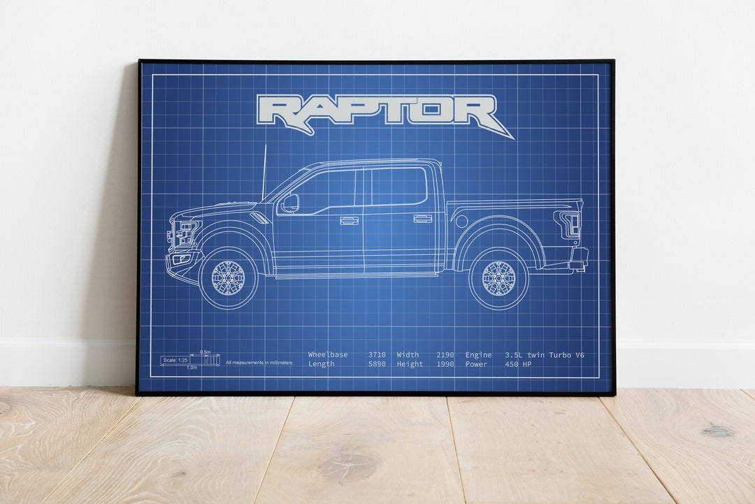 Gen 2 Raptor, Ford Raptor, Raptor Poster, Raptor Blueprint, Car ...