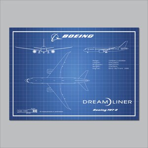 Airplane Poster, 787 Dreamliner Decor, Gift for Pilot, Art for Mancave ...