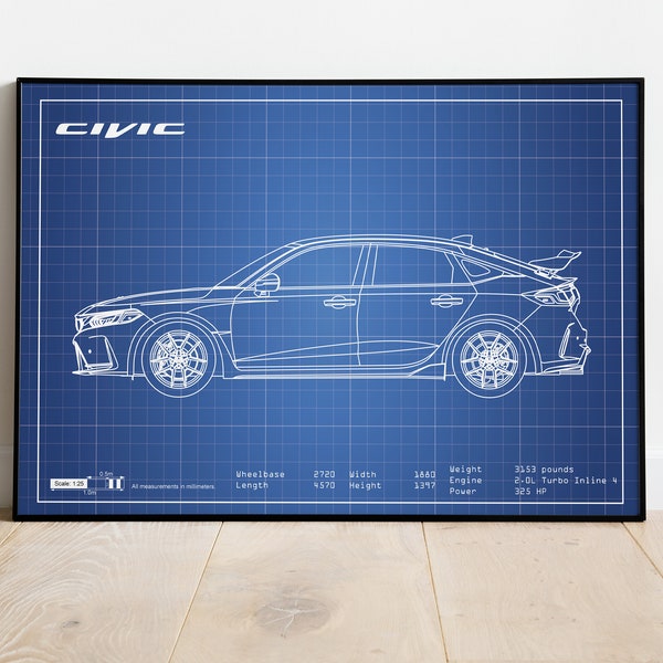 Honda Civic Framed Poster - Etsy