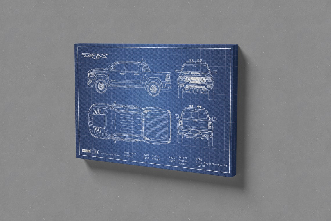 Dodge TRX Poster Pictures of TRX Car Blueprints Car Poster - Etsy
