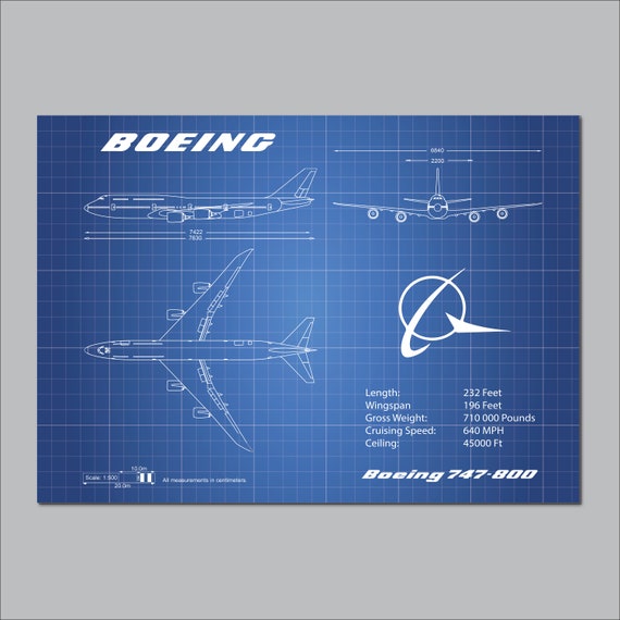 Airplane Wall Decor 747 Wall Art Boeing 747 Decor Gift for - Etsy