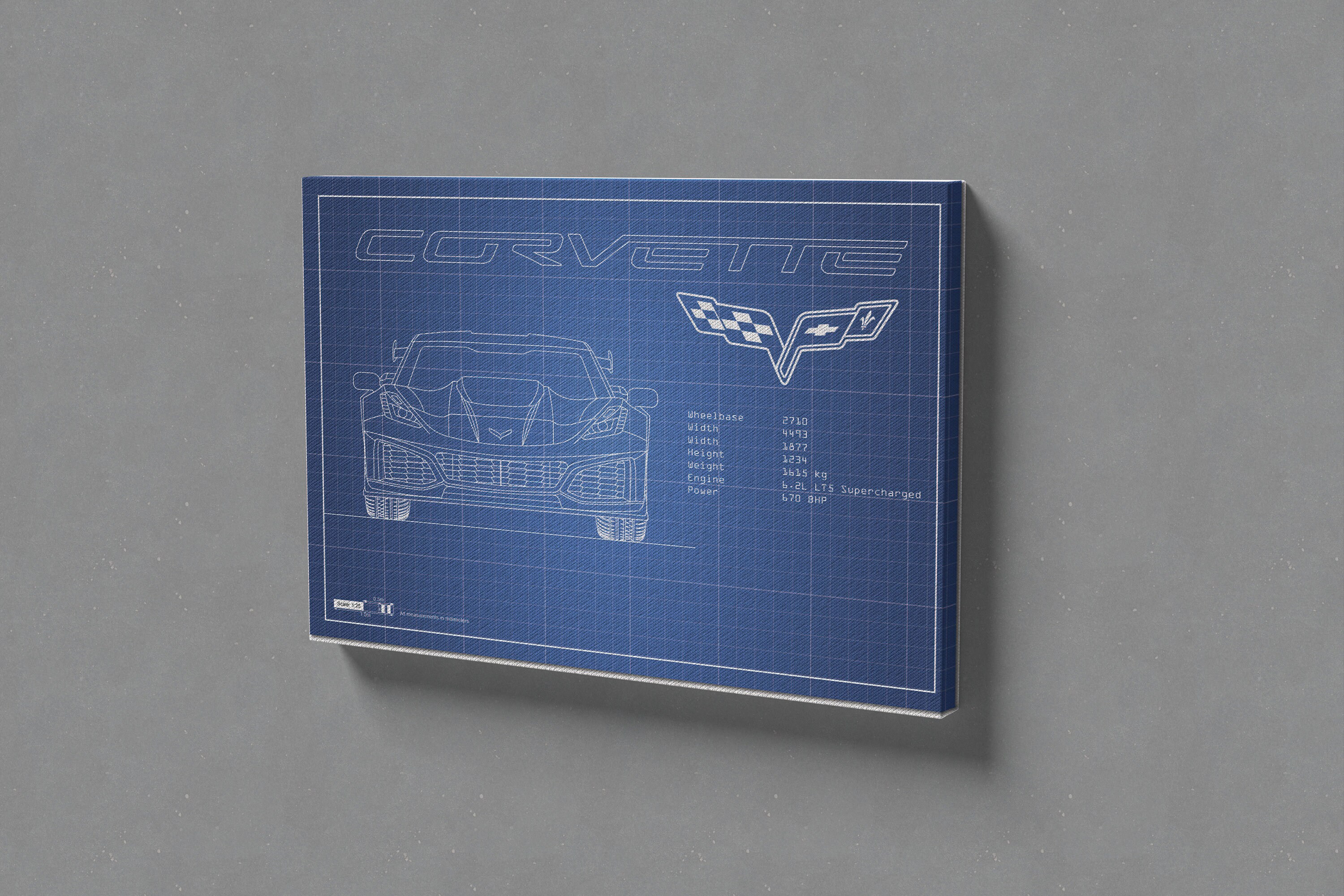 C7 Corvette Picture Corvette Blueprint Car Blueprints Car - Etsy