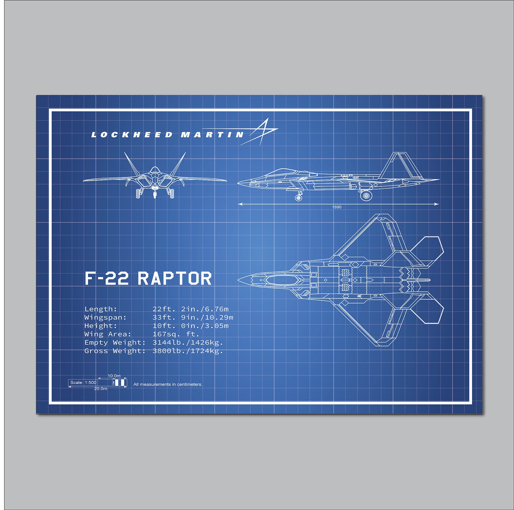 Blueprint of F22 Raptor, Plane Art, Plane Gift, Aircraft Poster ...