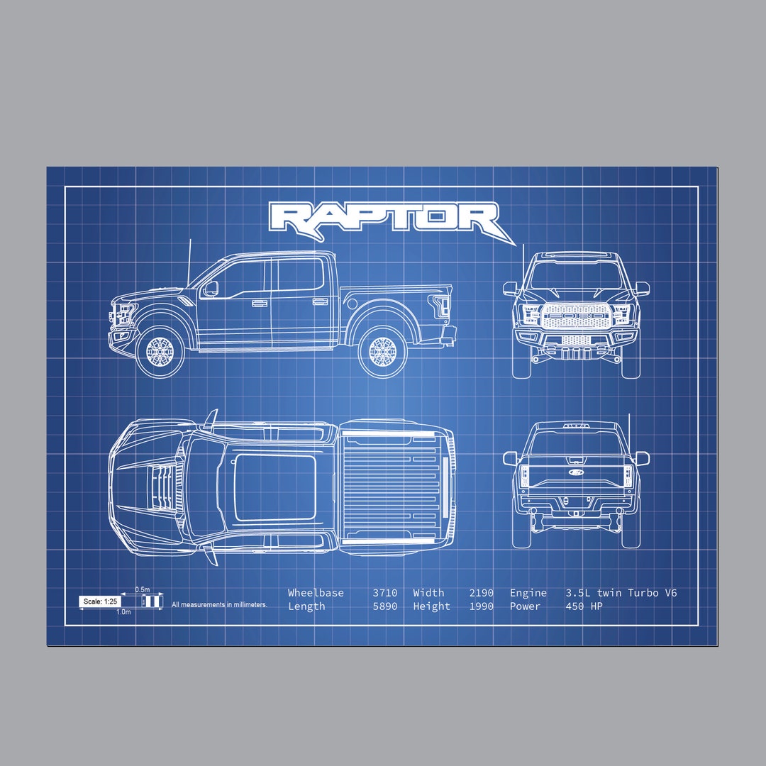 Gen 2 Raptor, Ford Raptor, Car Blueprints, Car Poster, 1st Anniversary ...
