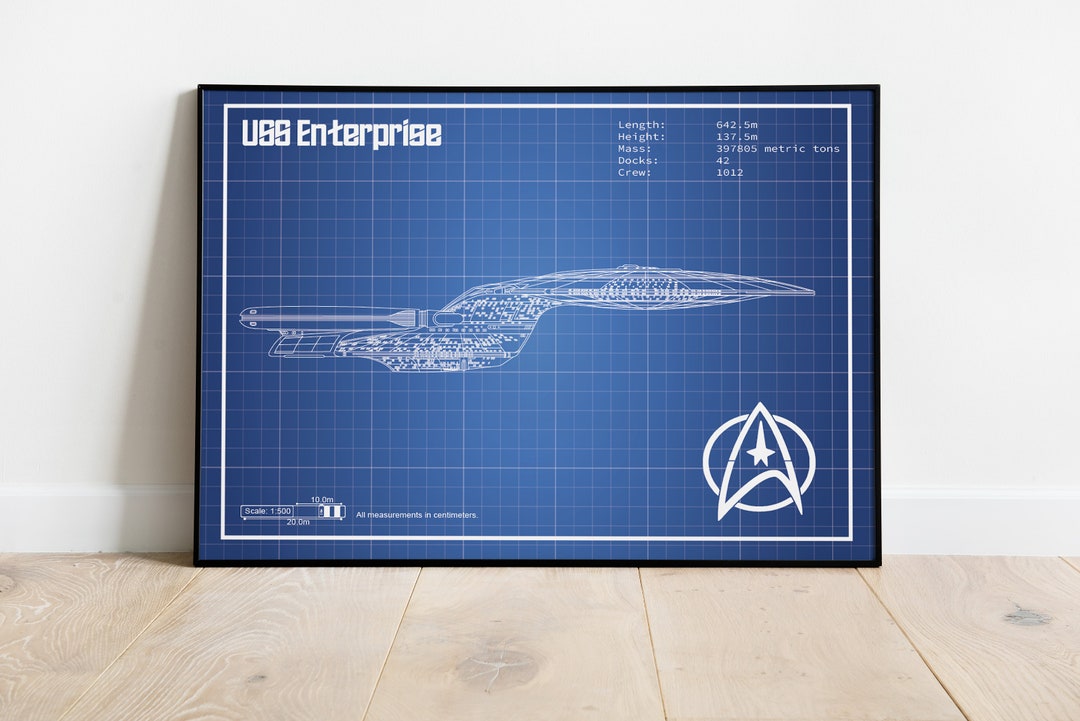 USS Enterprise Poster, Enterprise Blueprint, Star Trek Posters ...