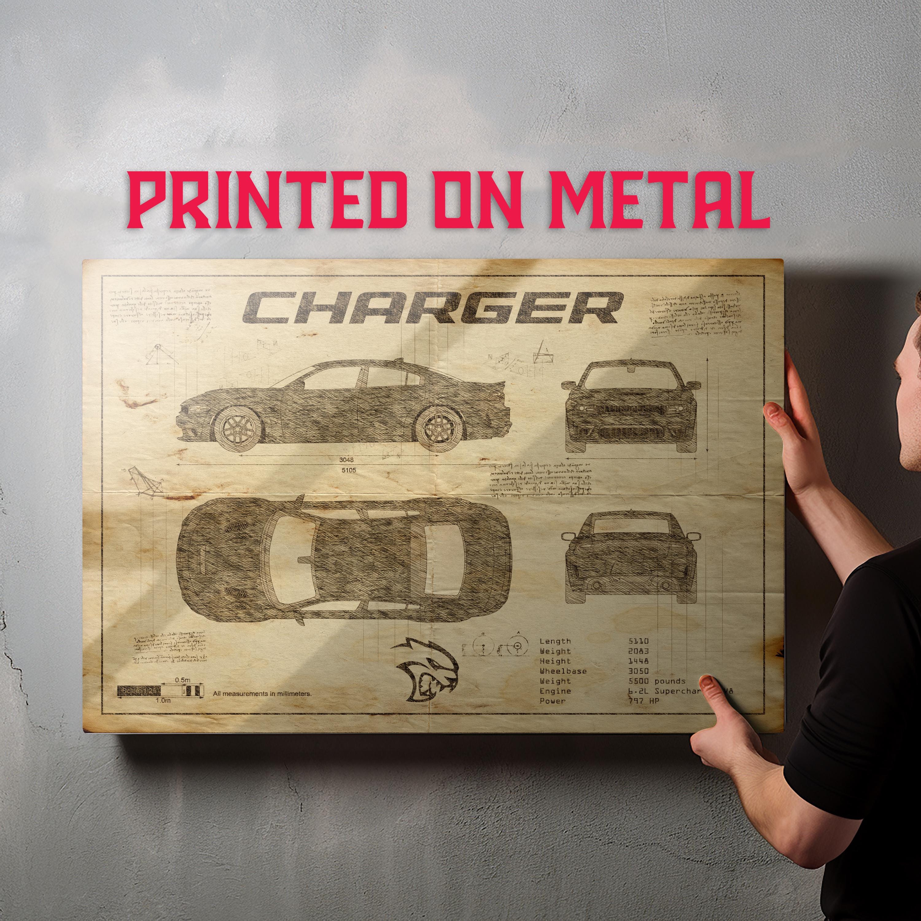 Dodge Charger Picture, Car Poster, Charger Poster, Charger Blueprint ...