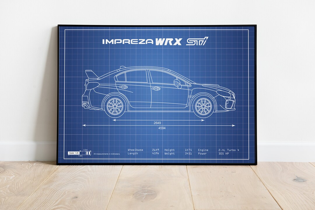 Impreza Sti Poster, Man Cave, Man Cave Artwork, Garage Art, 1st ...