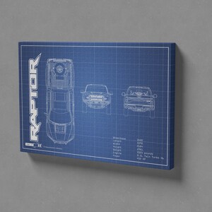 Raptor Blueprint, Ford Raptor, Car Blueprints, Car Poster, Garage Art ...