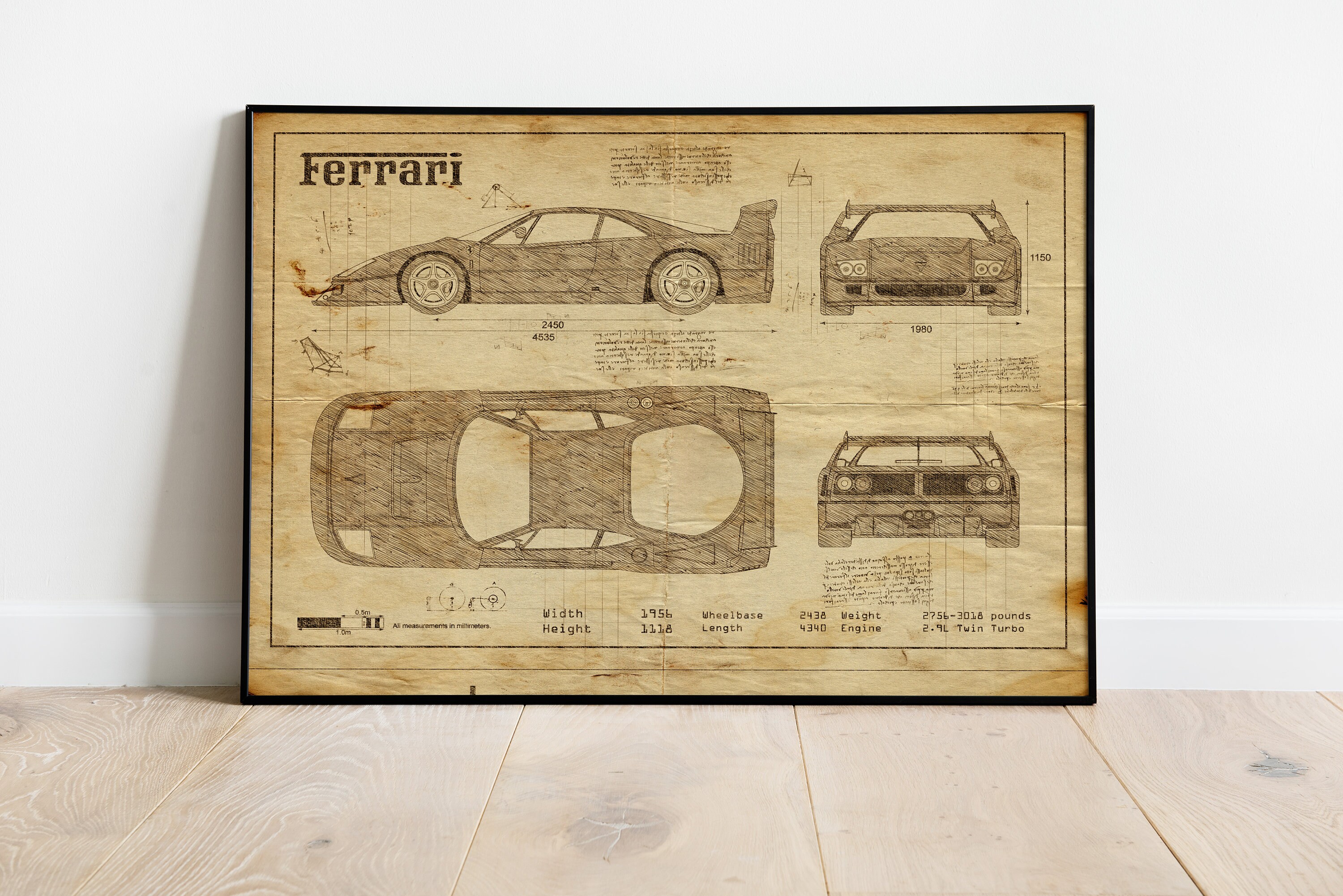 Ferrari V12 Engine Blueprints