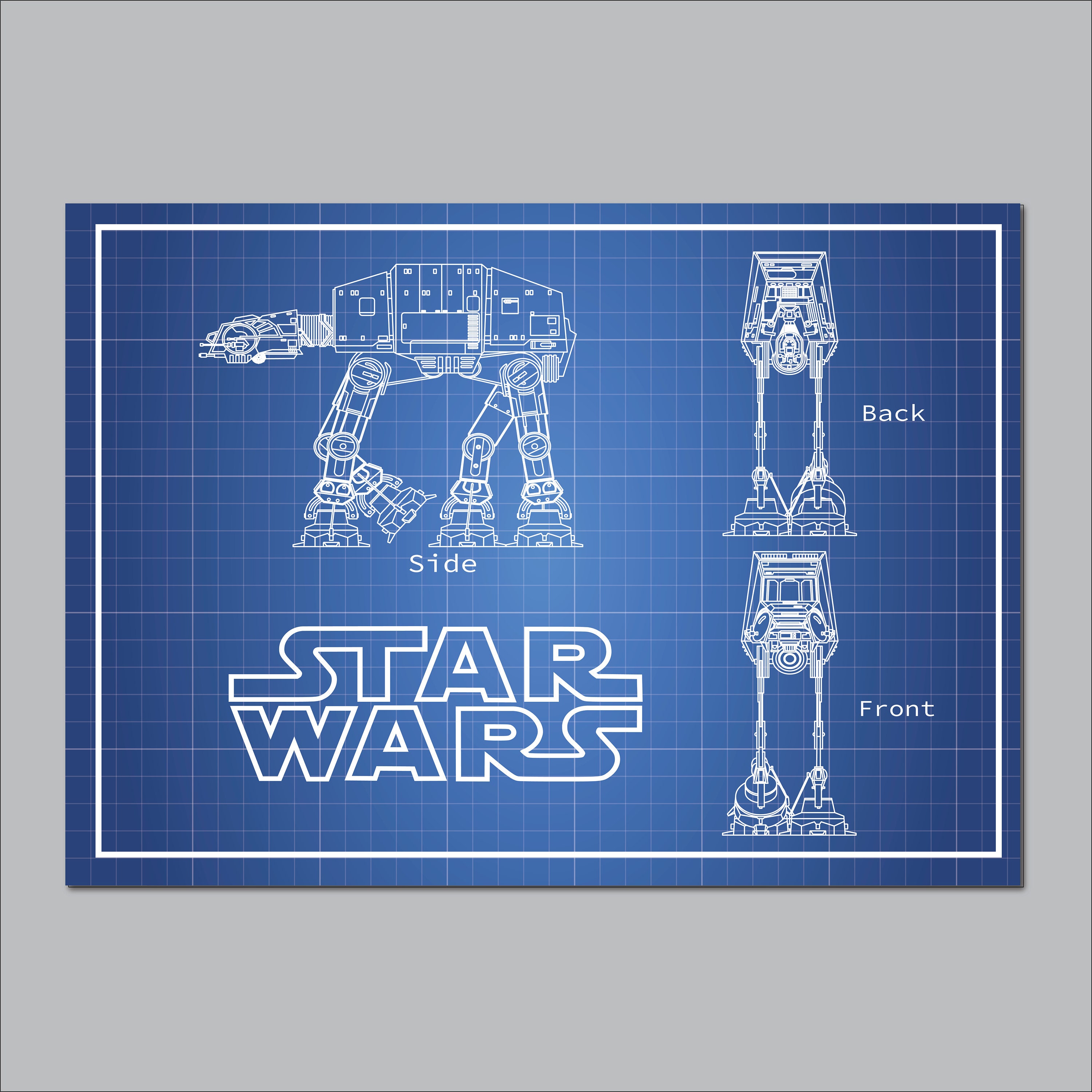 AT-AT Poster, Star Wars, Star Wars Poster, Mancave Art, Movie Poster ...